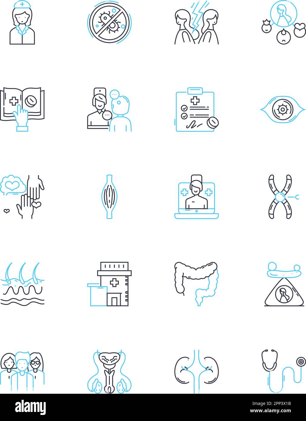 Household wellbeing linear icons set. Cleanliness, Organization ...