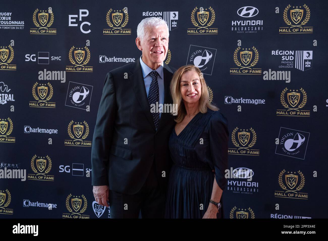 Toulon, France. 18th Apr, 2023. Eric Champ with his wife are seen to ...