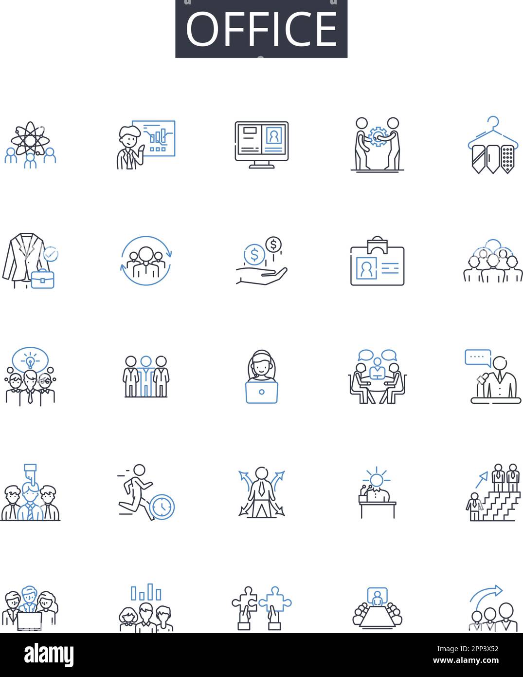 Office line icons collection. Workplace, Company, Employment, Business ...