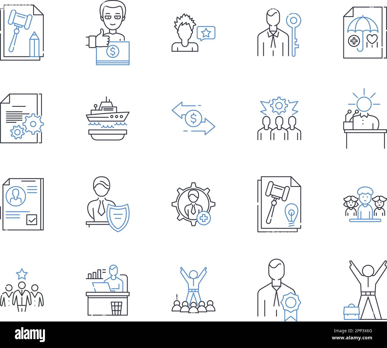 Human management line icons collection. Leadership, Motivation ...