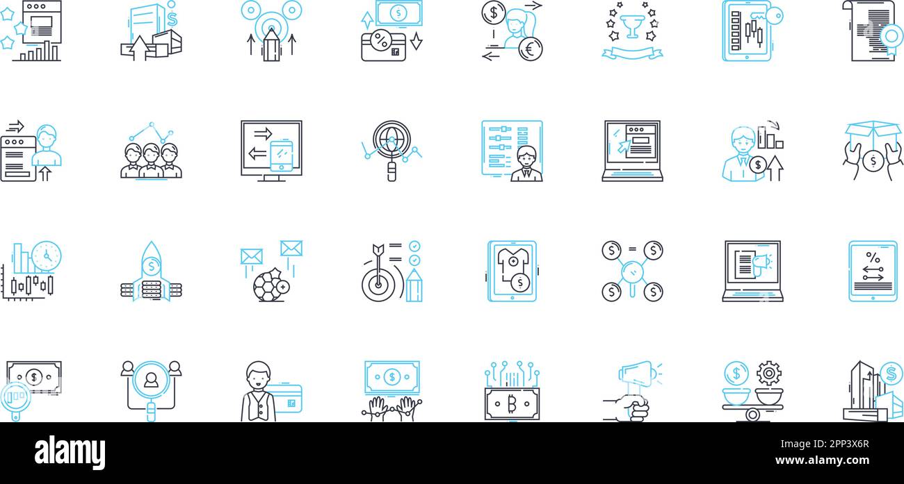 Account Control Linear Icons Set Security Permissions Restrictions