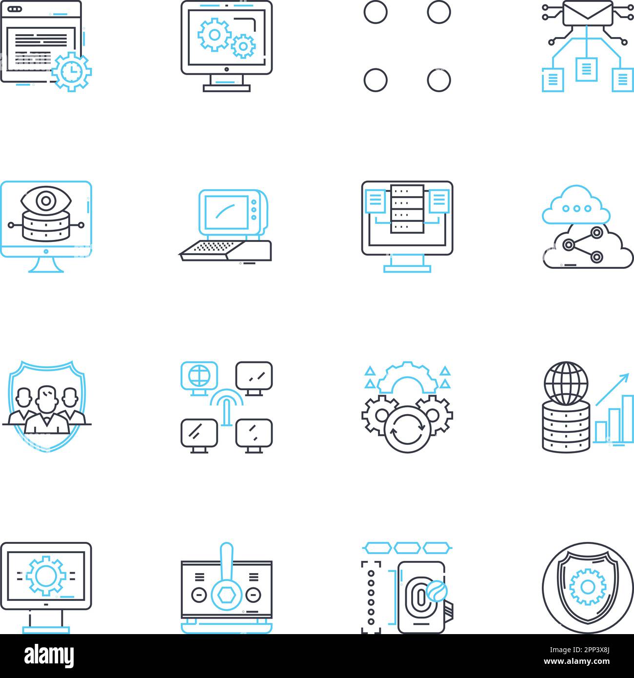 Complex Computation Linear Icons Set Algorithm Calculation Computation Regression