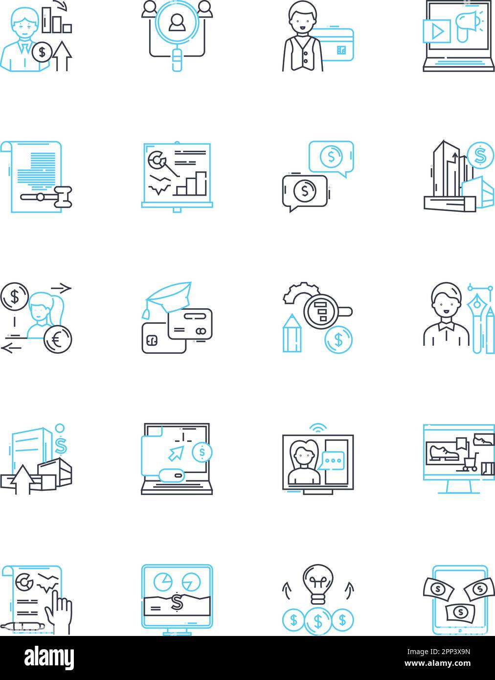 Asset Control Linear Icons Set Inventory Management Tracking Optimization Utilization