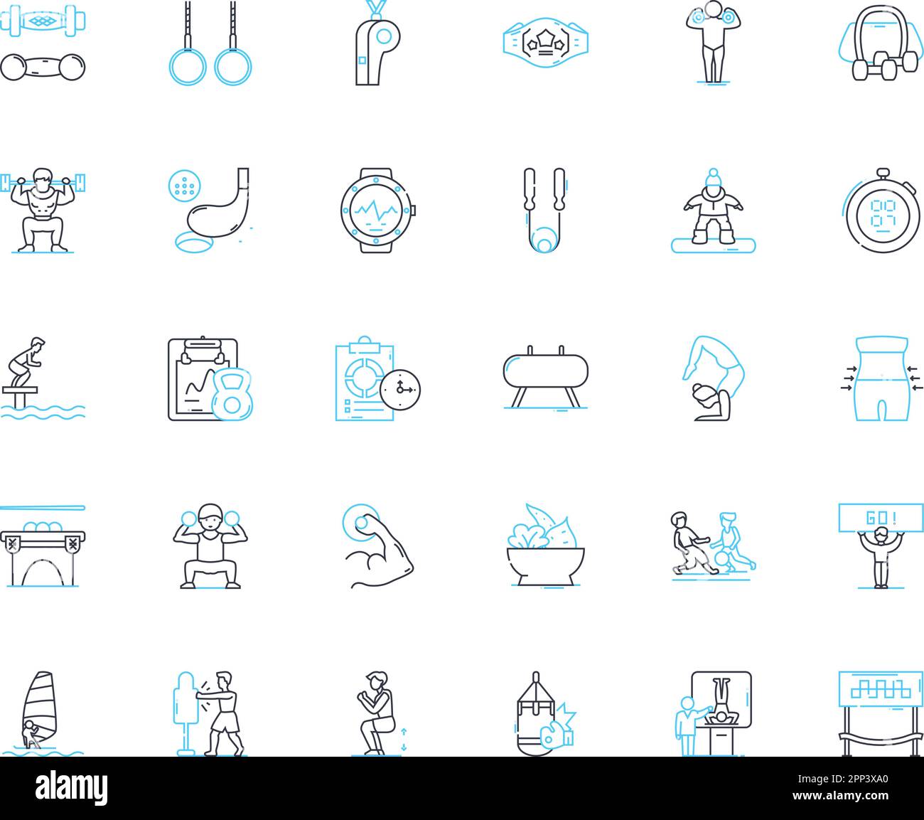 Exercise studio linear icons set. Fitness, Health, Strength, Cardio ... Exercise studio linear icons set. Fitness, Health, Strength, Cardio ...