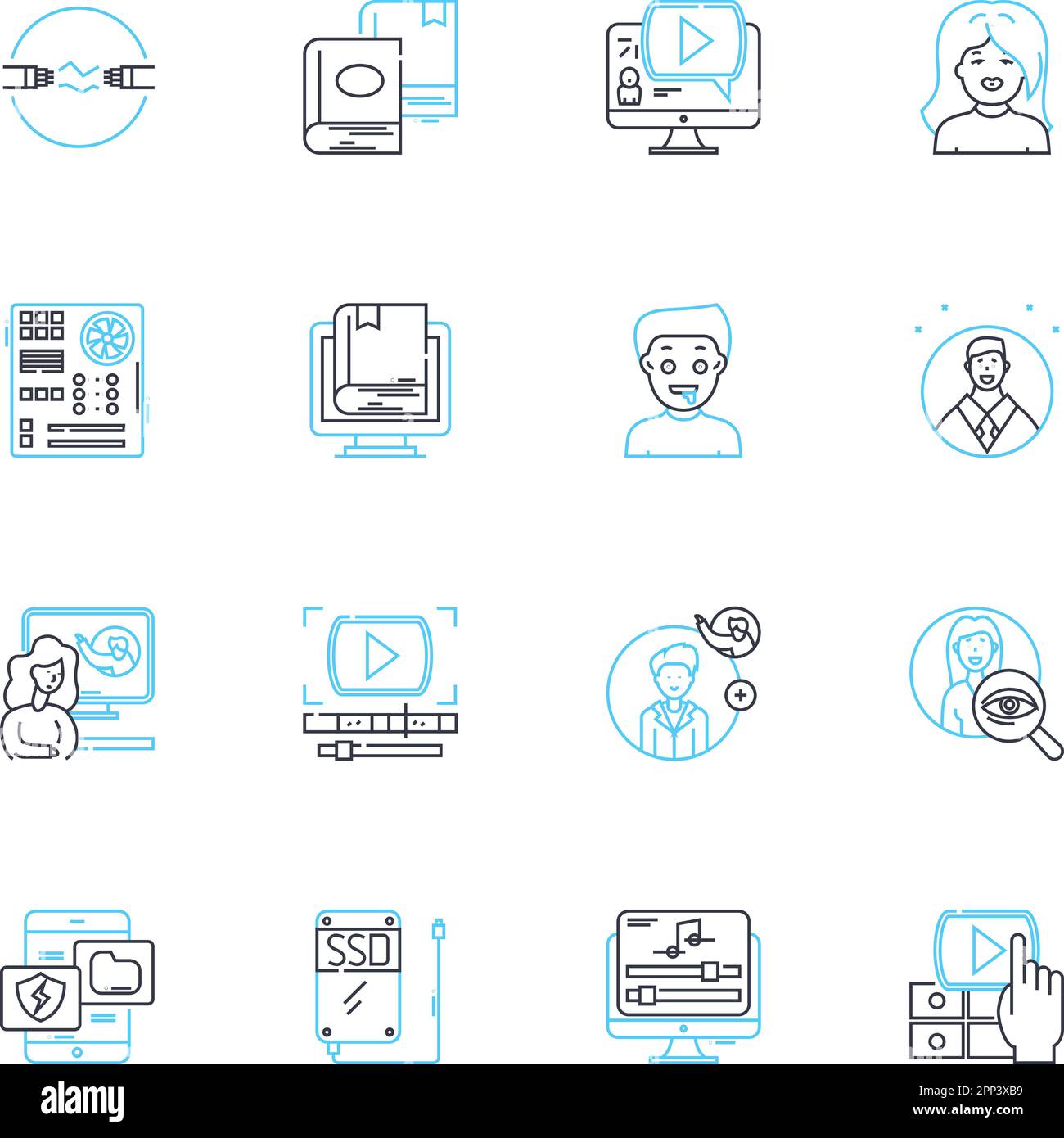 Summit linear icons set. Attainment, Acme, Pinnacle, Summitting ...