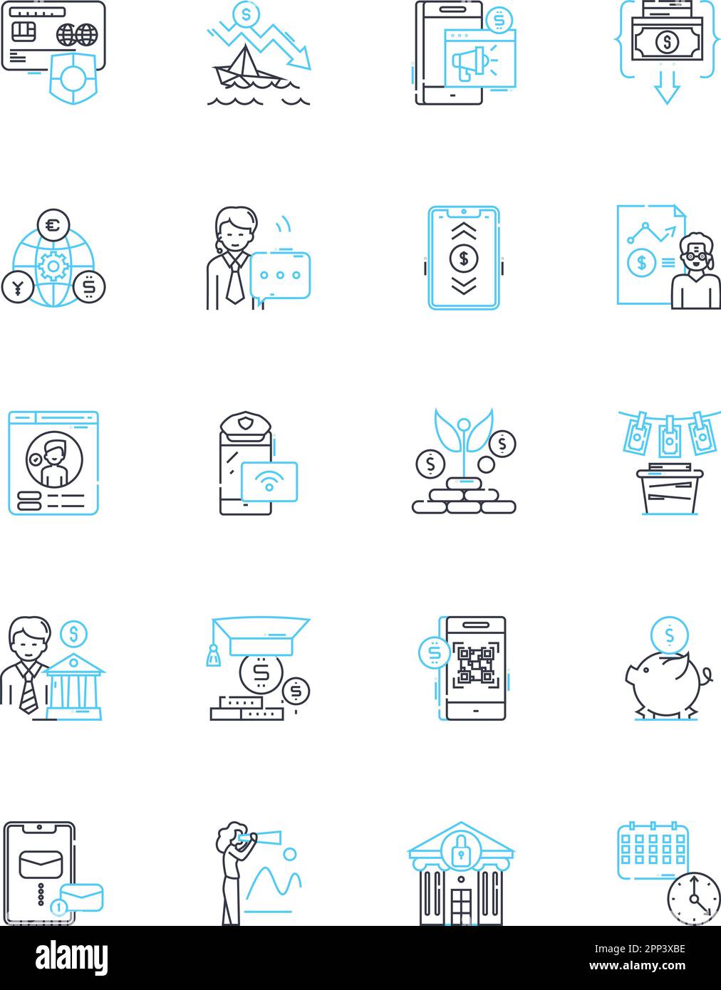 Wealth solutions linear icons set. Investments, Savings, Retirement ...