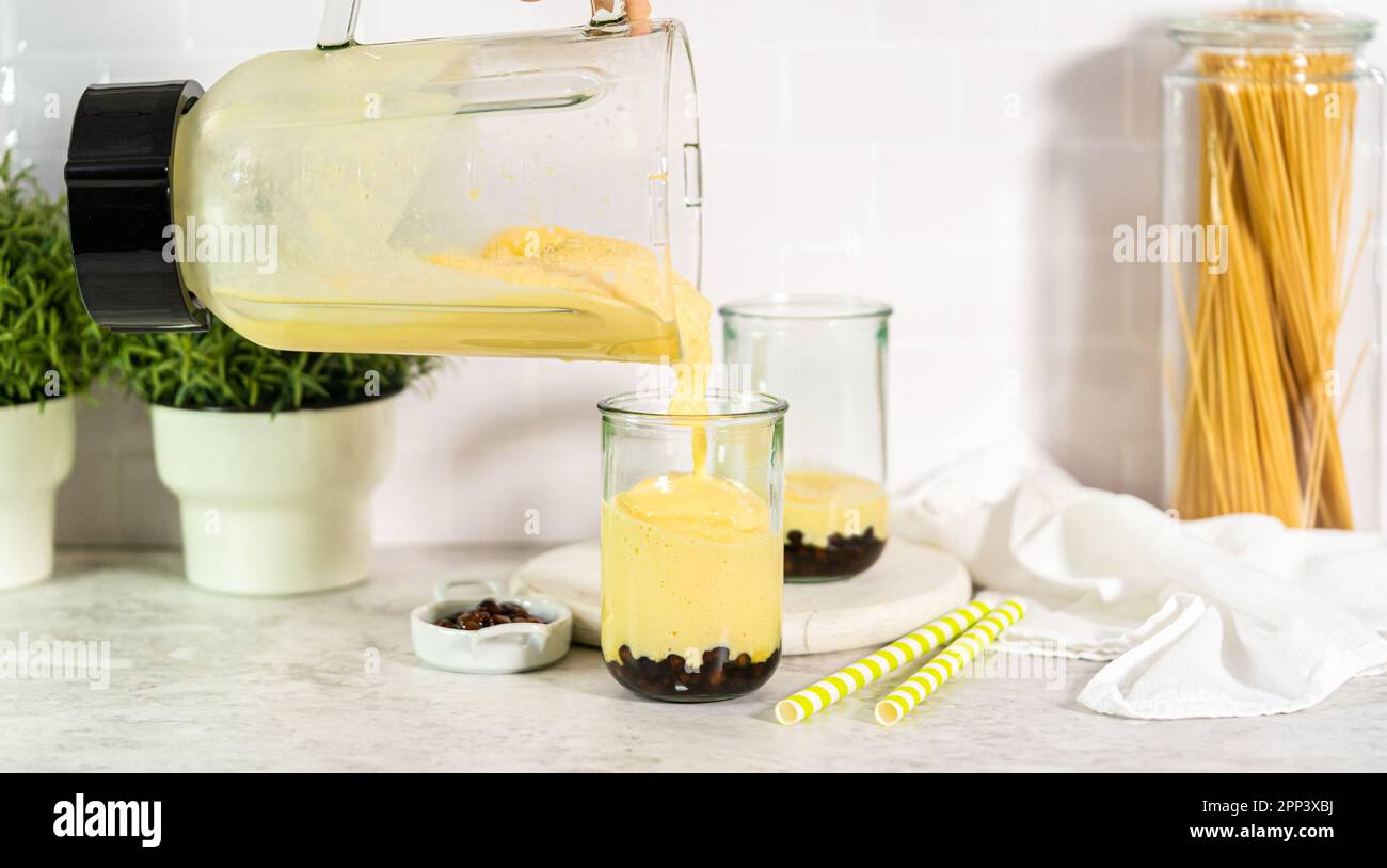 Mango boba smoothie Stock Photo - Alamy