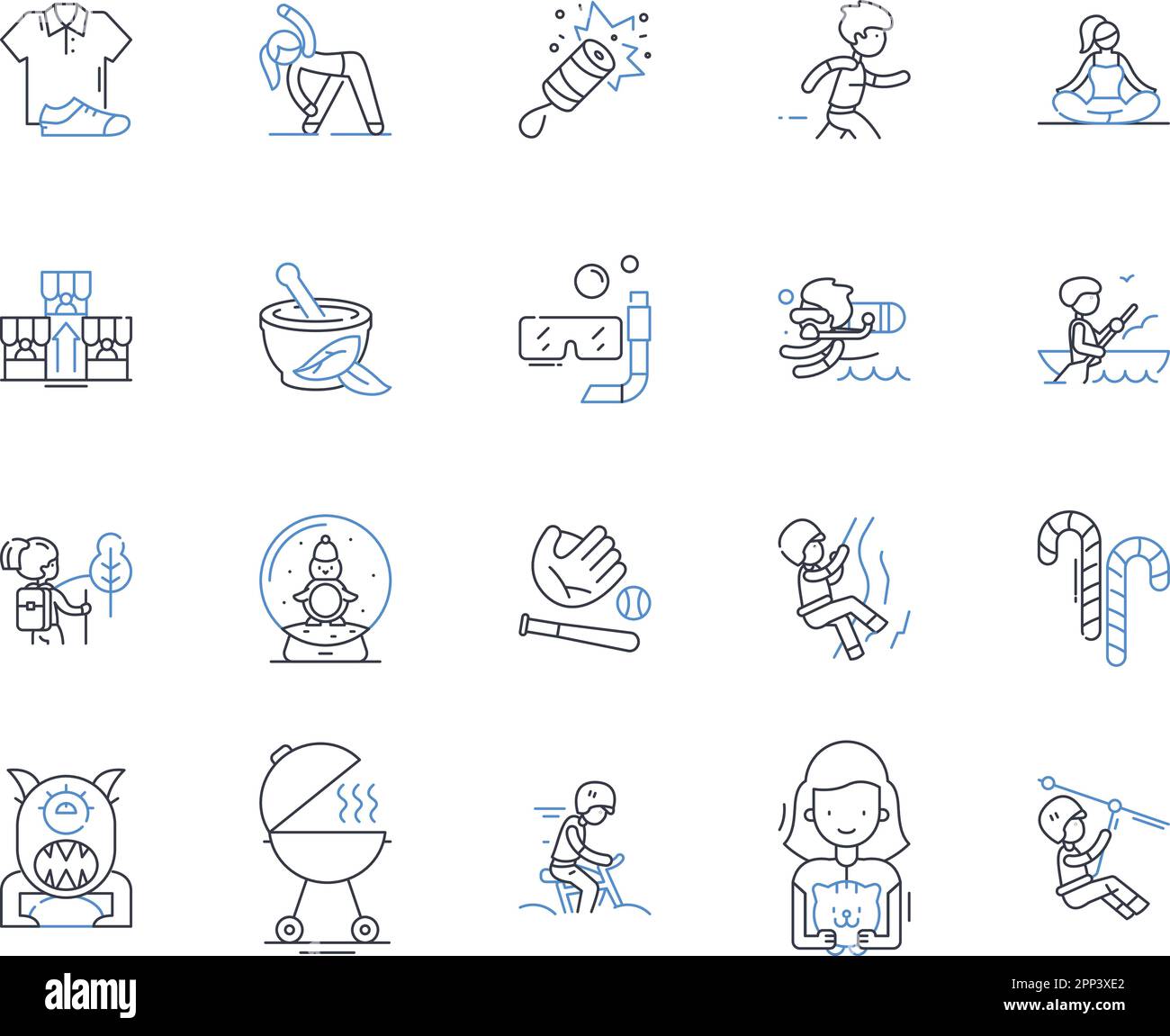 Amusement line icons collection. Thrill, Fun, Joy, Entertainment ...
