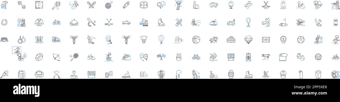 Exercise routines line icons collection. Cardio, Strength, Flexibility ...
