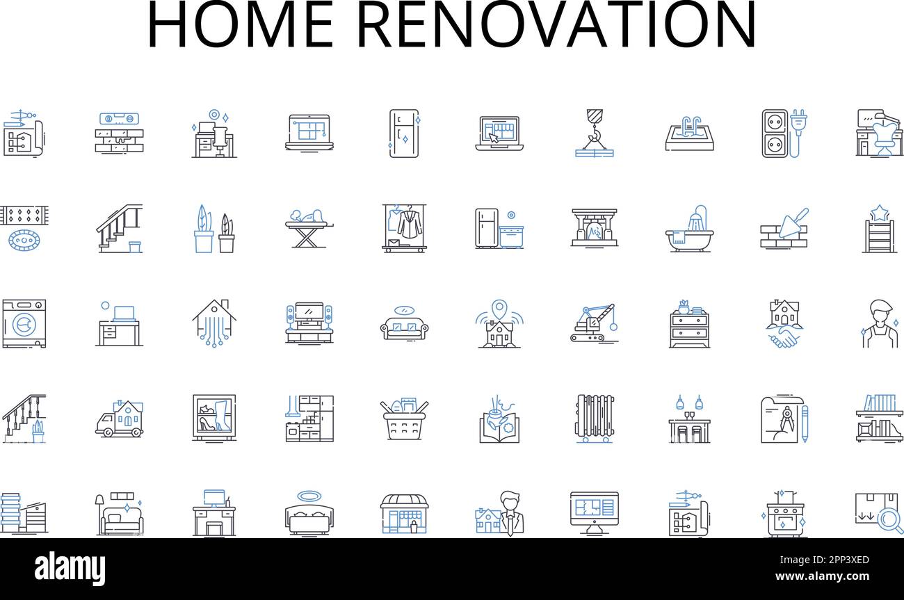 Home renovation line icons collection. Portable, Compact, Convenient ...