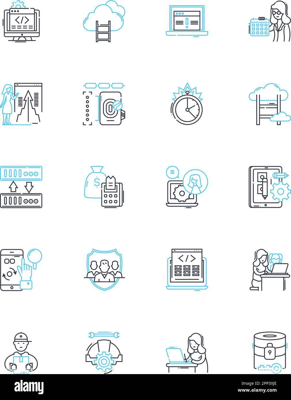 Usability linear icons set. Intuitive, Efficient, Accessible, User ...