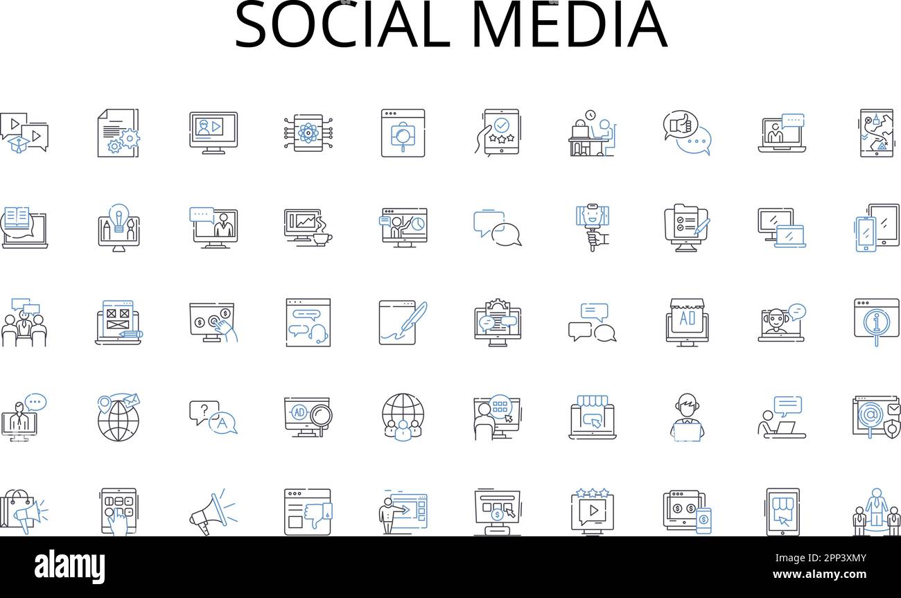 Social media line icons collection. Freelance, Contractor, Self ...
