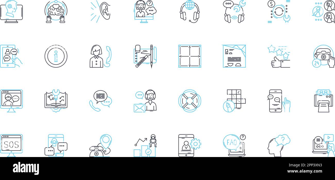 Entrepreneurial help linear icons set. Mentorship, Innovation, Nerking ...
