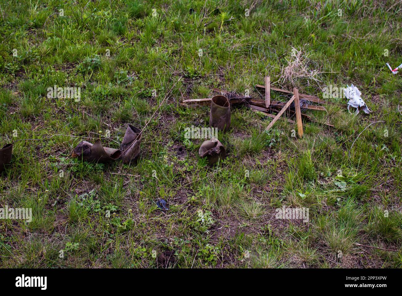 Various Russian anti-tank, anti-personnel and explosive mines collected ...