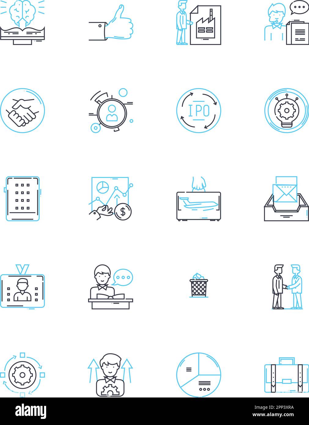 Sales Supervisors linear icons set. Motivators, Trainers, Coaches ...