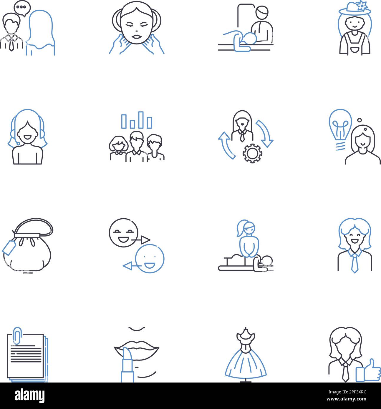 Feminine-led businesses line icons collection. Empowerment, Equality ...