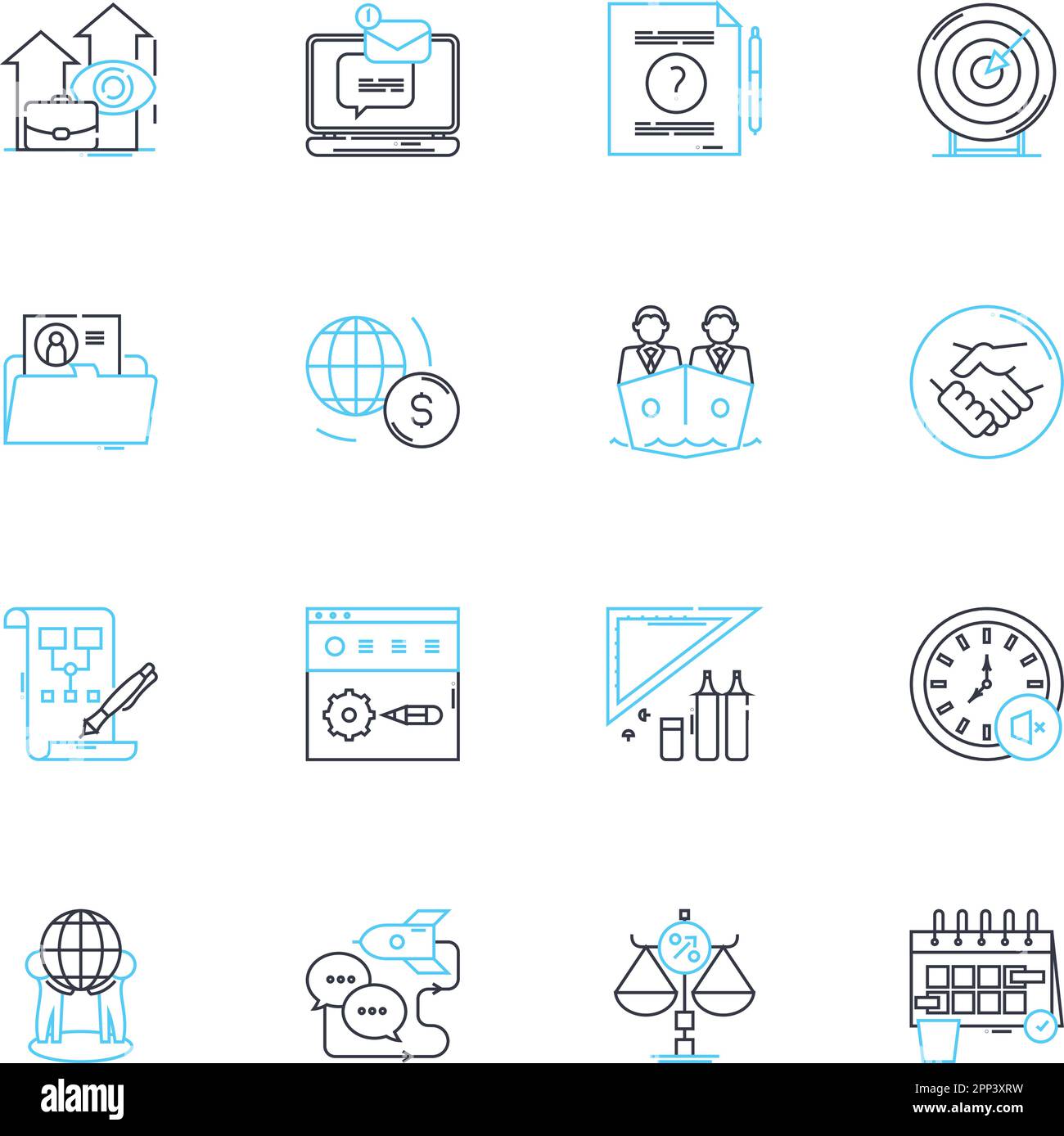 Commercial Overlord linear icons set. Monopoly, Wealth, Empire ...