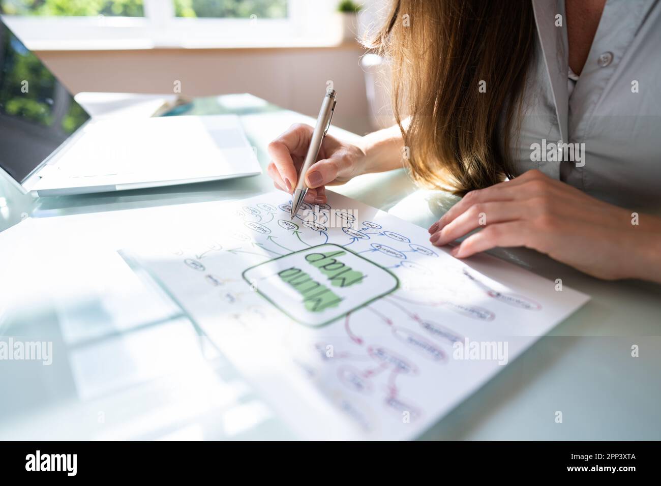 Business Mind Mapping And Brainstorming. Mindmap Training Stock Photo ...