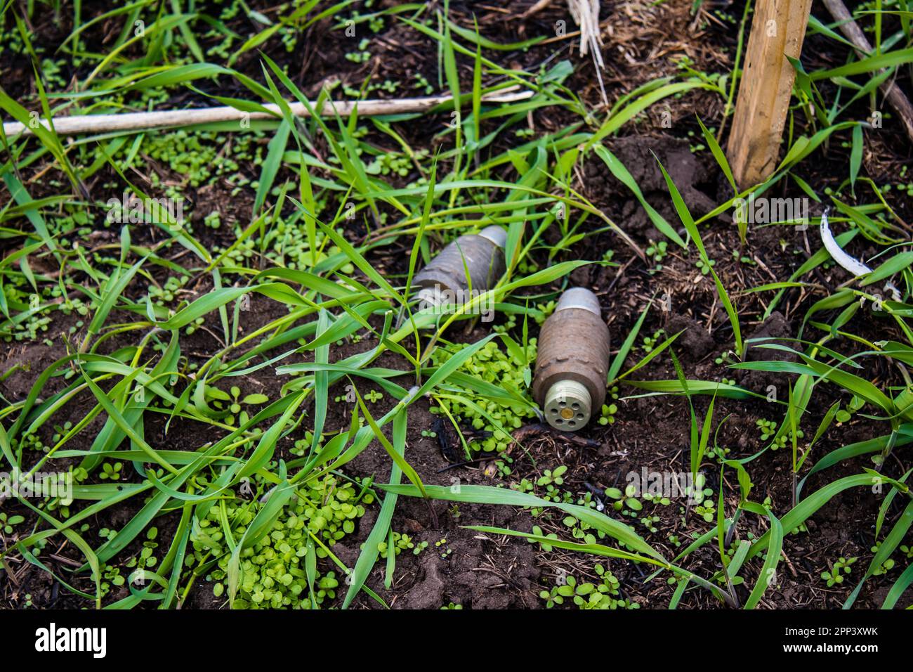 Various Russian anti-tank, anti-personnel and explosive mines collected ...
