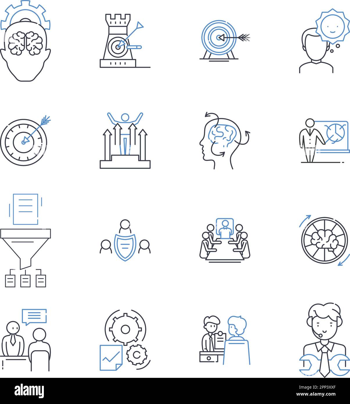 Establishment missions line icons collection. Empowerment, Advocacy ...