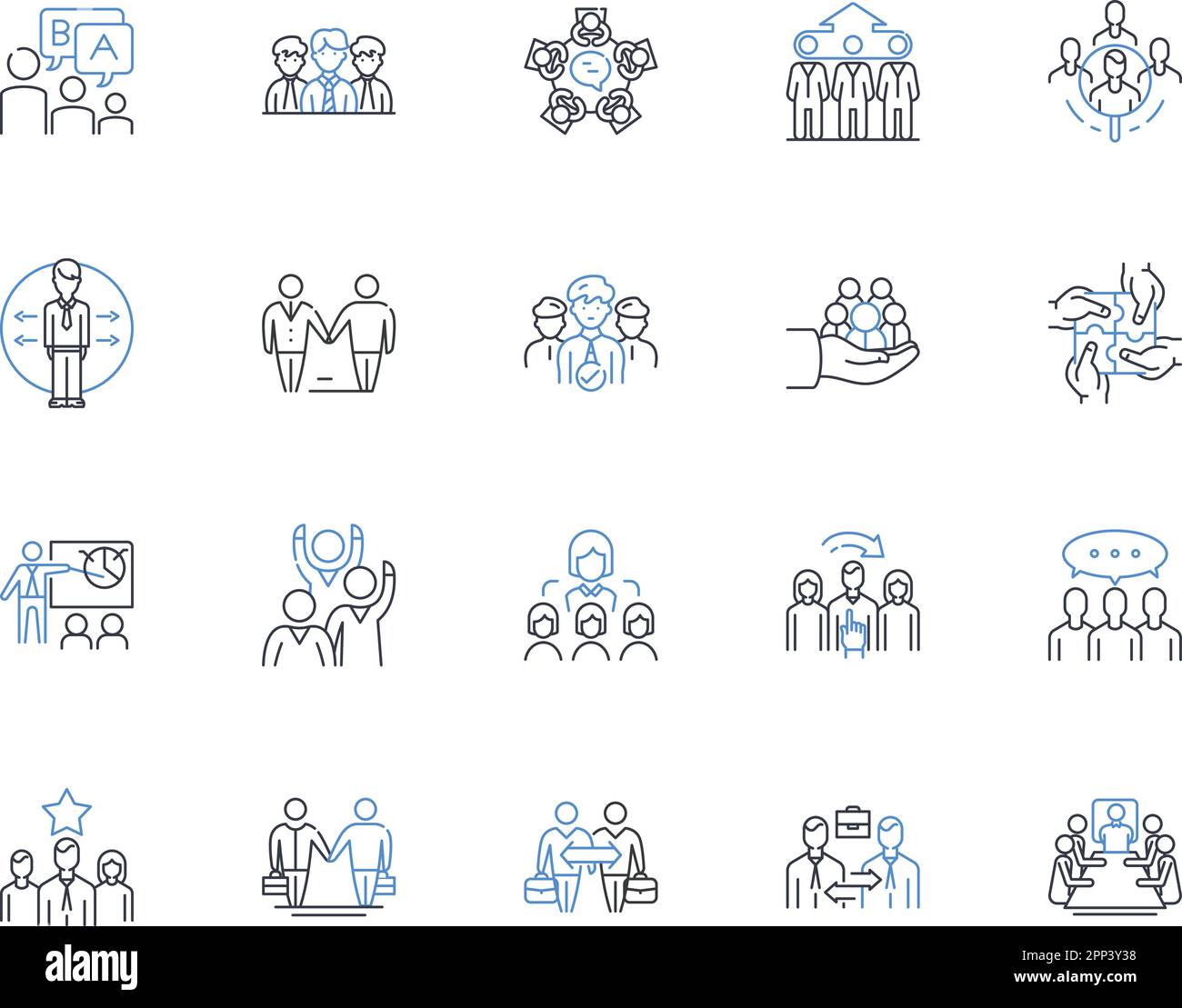 Organizational council line icons collection. Governance, Partnership ...