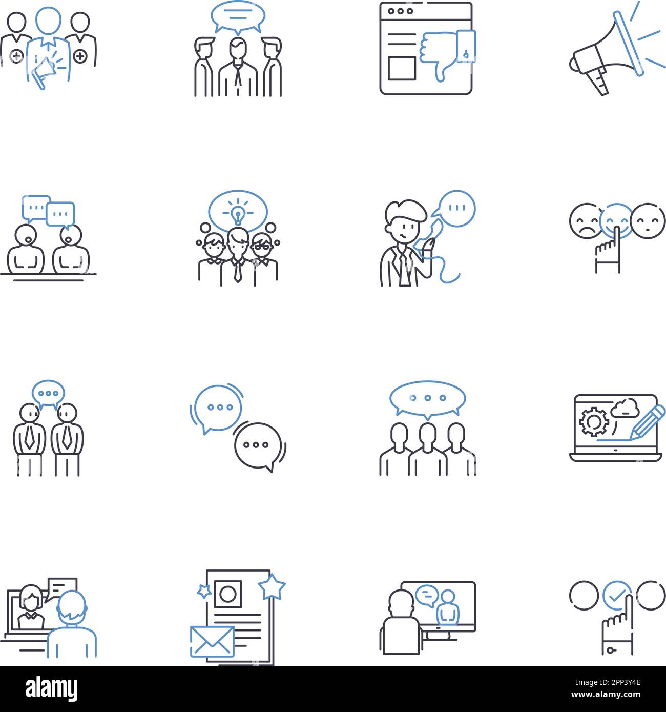 Enunciation Line Icons Collection Elocution Pronunciation Articulation Diction Speaking
