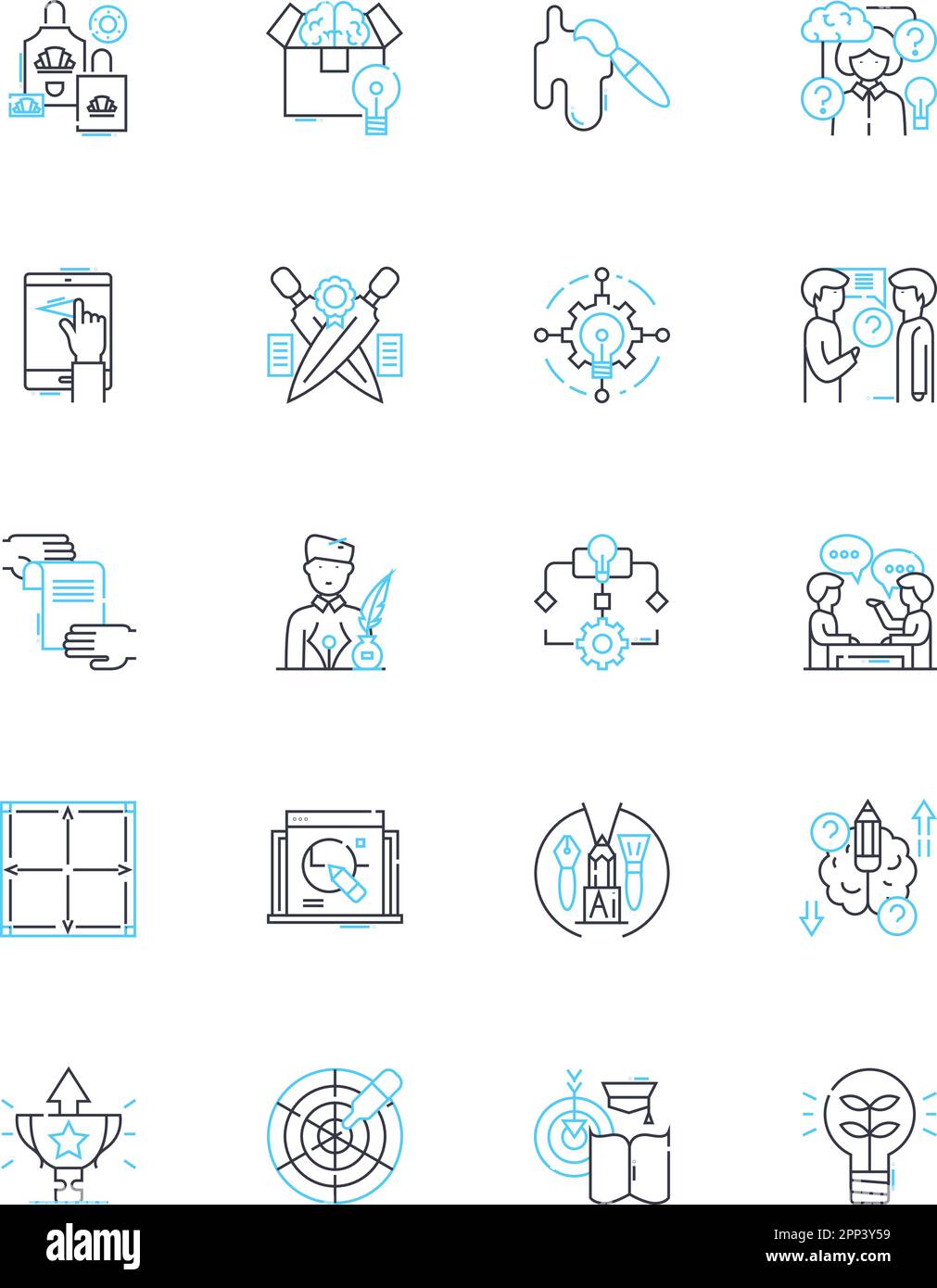 Graphic painting linear icons set. Vibrant, Abstract, Bold, Expressive ...