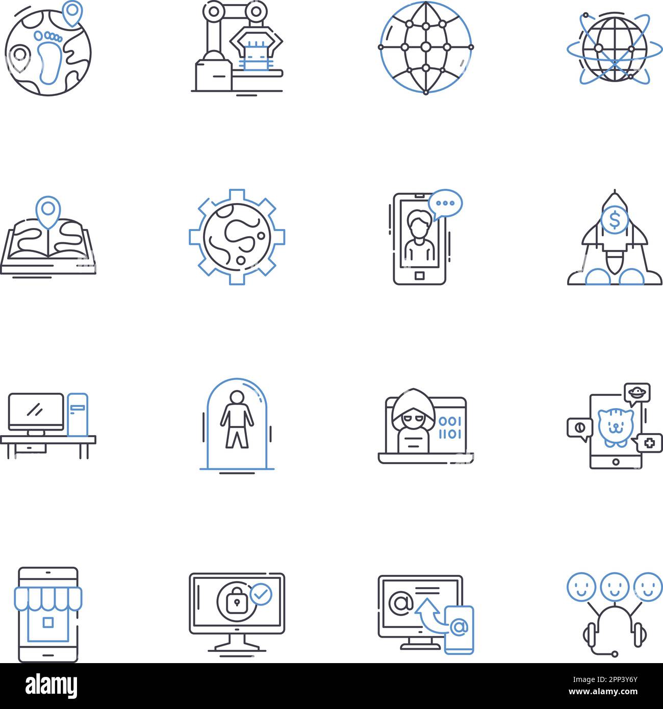 User experience line icons collection. Intuitive, Navigation, Empathy ...