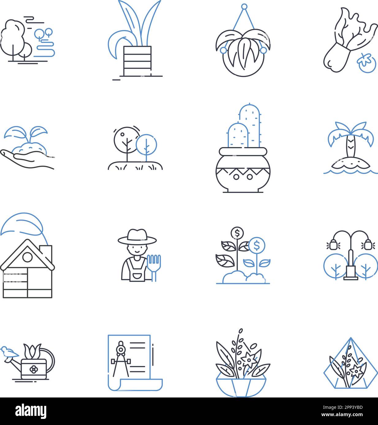 Perennial & Evergreen line icons collection. Enduring, Resilient ...