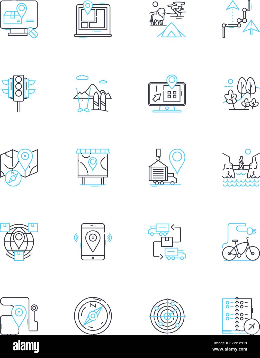 Vehicle tracking linear icons set. GPS, Location, Fleet, Navigation ... Vehicle tracking linear icons set. GPS, Location, Fleet, Navigation ...