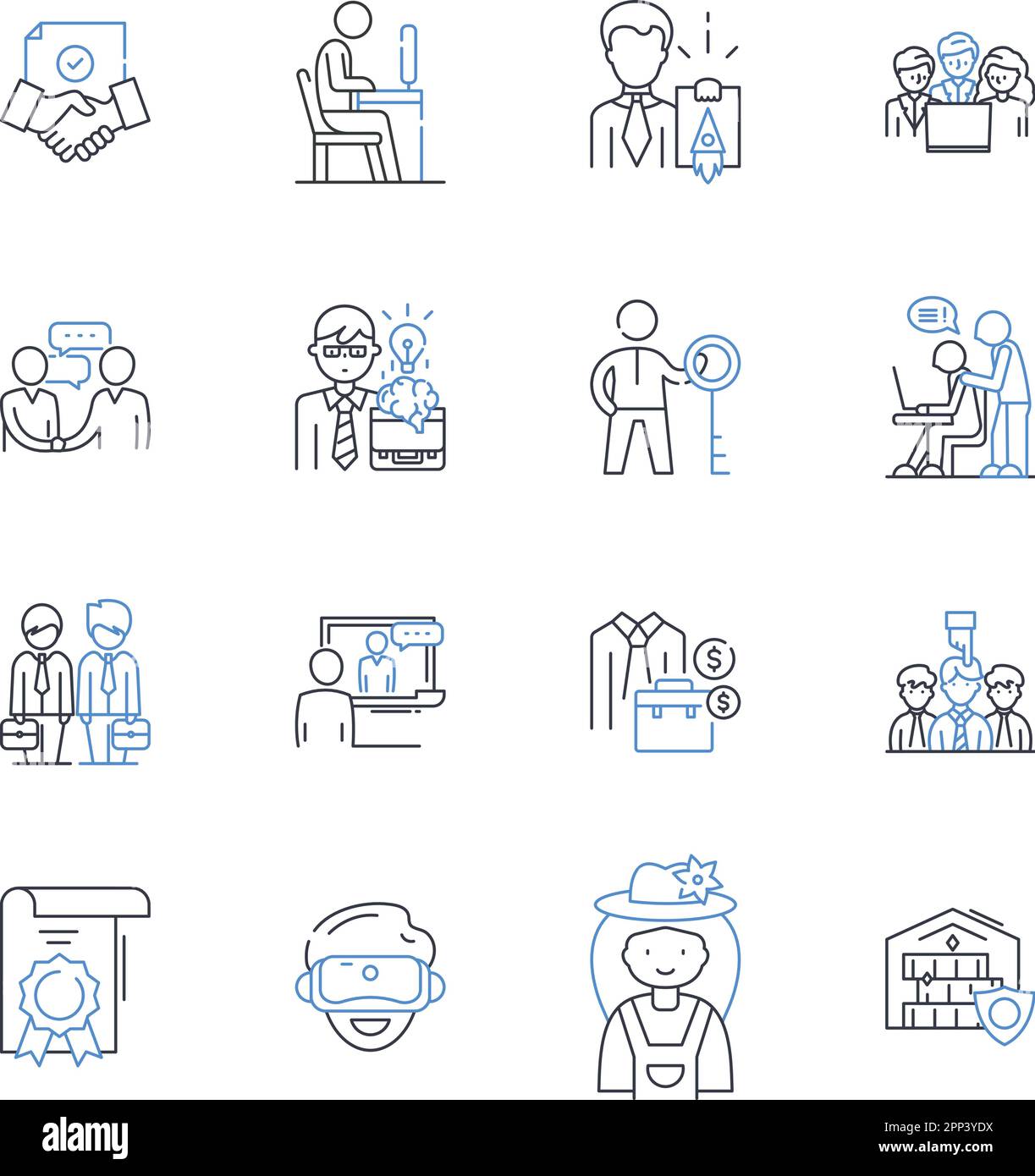 Investor contentment line icons collection. Satisfaction, Confidence ...