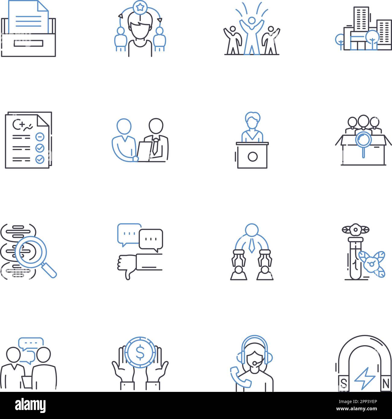 Professor line icons collection. Knowledgeable, Disciplined ...