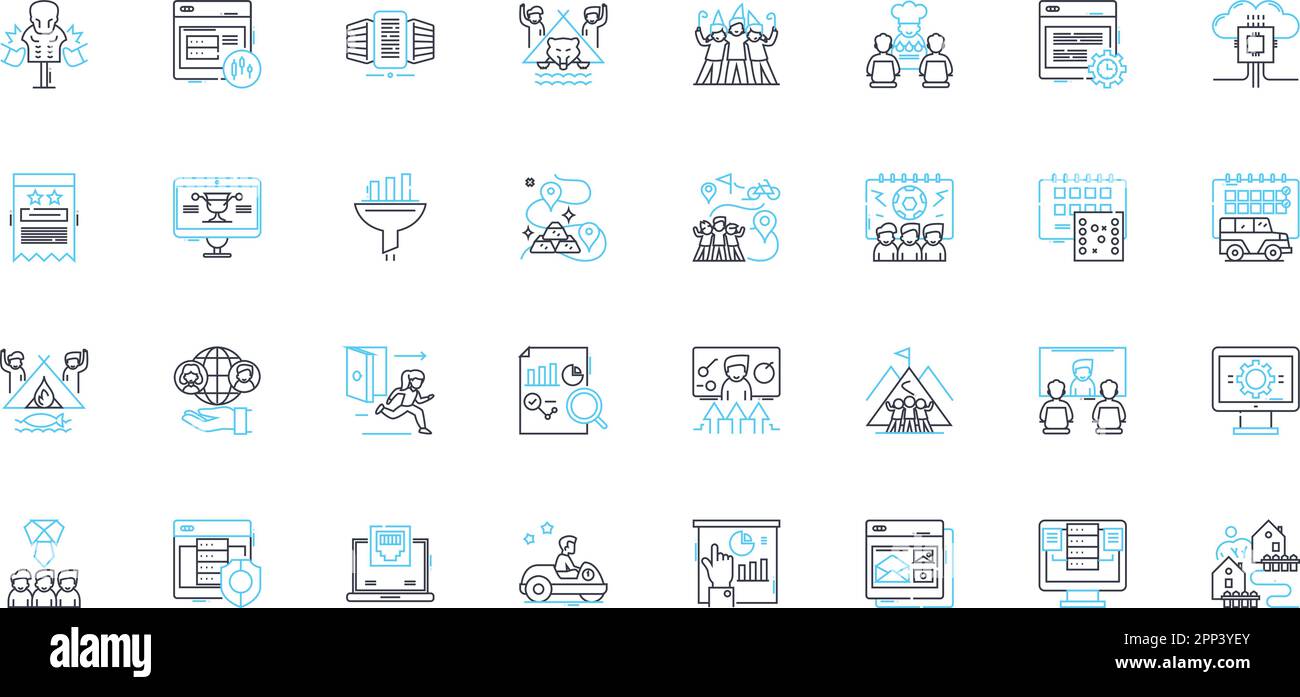 Information Architecture Linear Icons Set Hierarchy Navigation