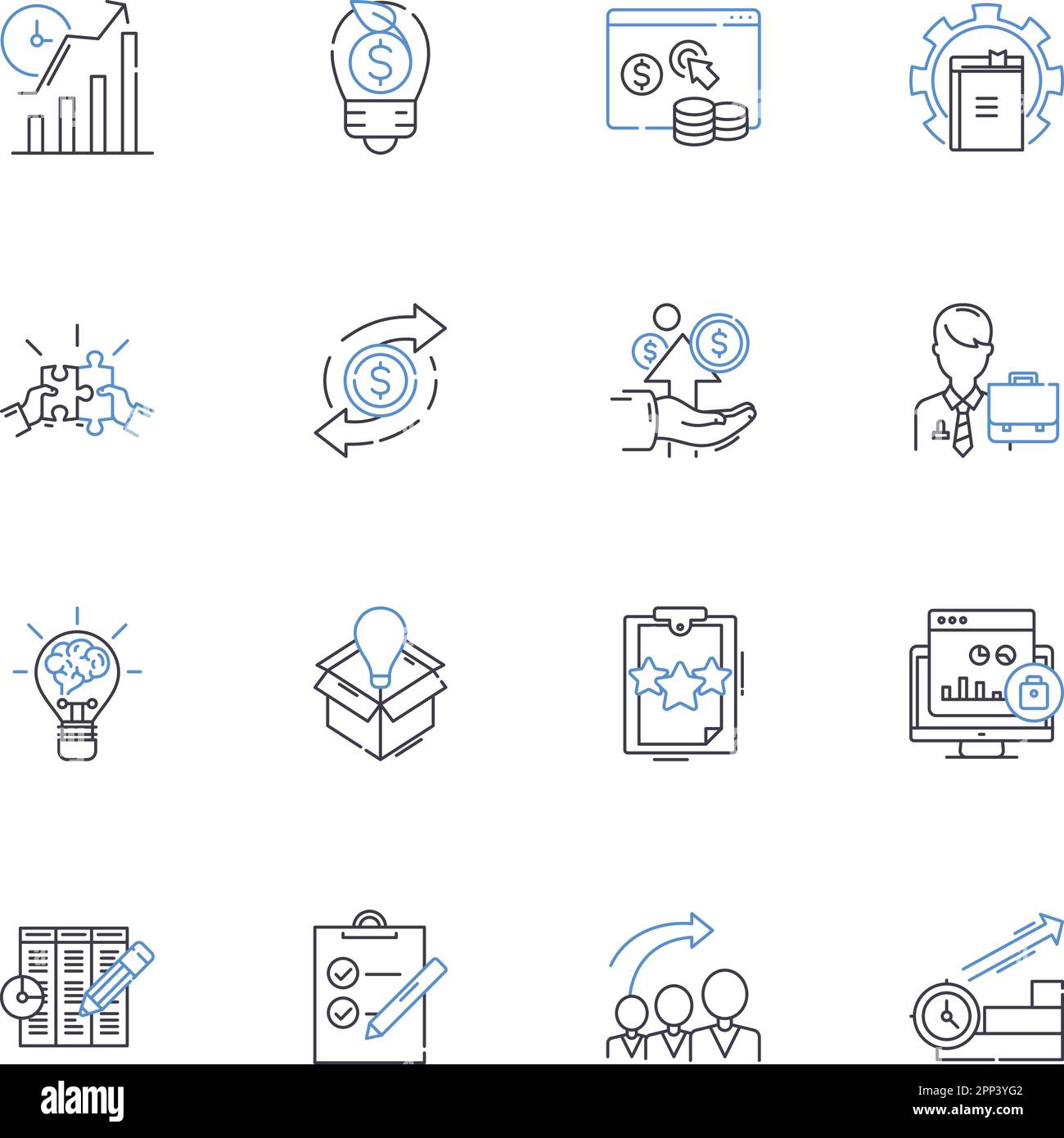 Skill Utilization Line Icons Collection Efficiency Innovation