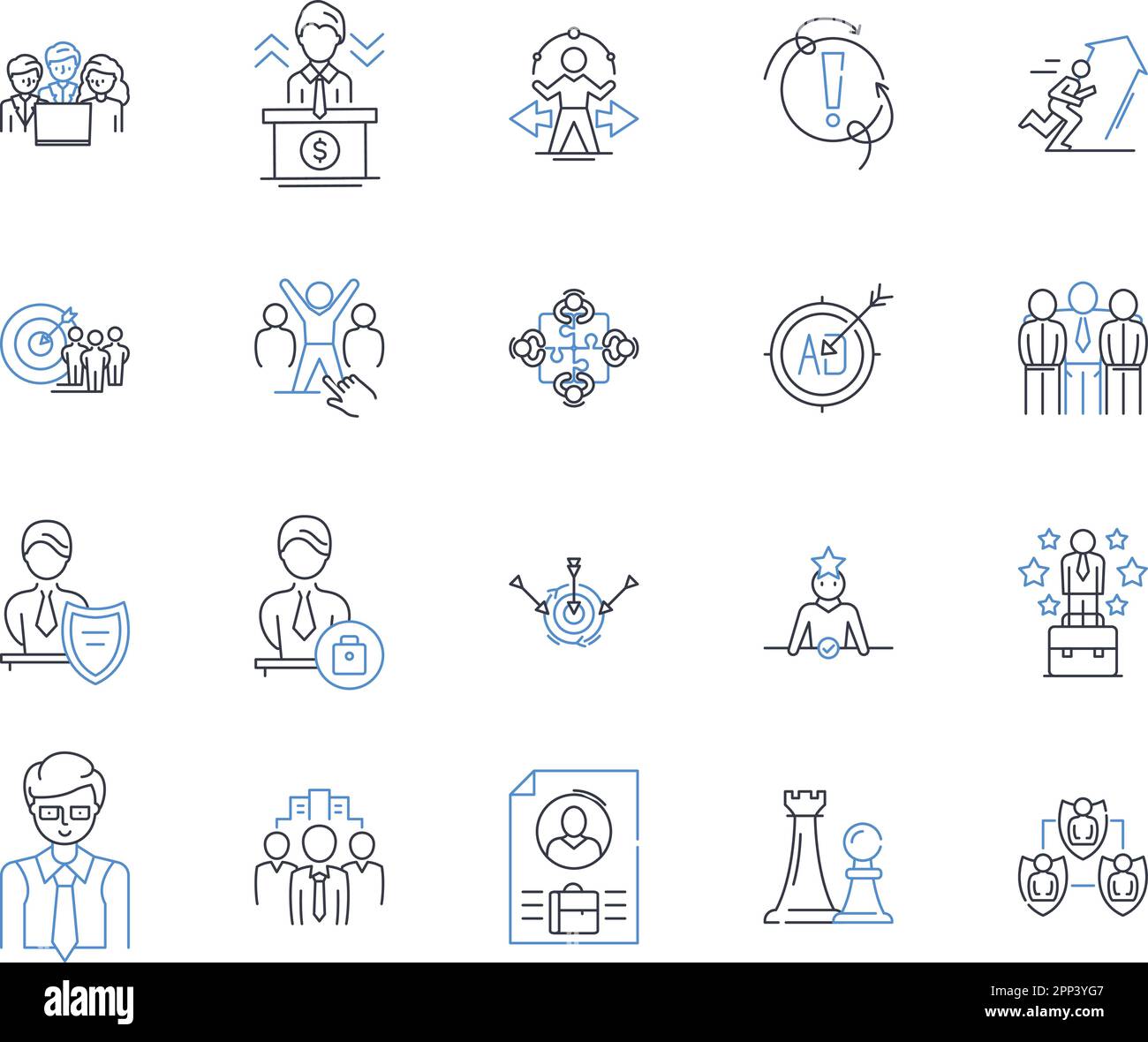 Business management line icons collection. Strategy, Leadership ... Business management line icons collection. Strategy, Leadership ...