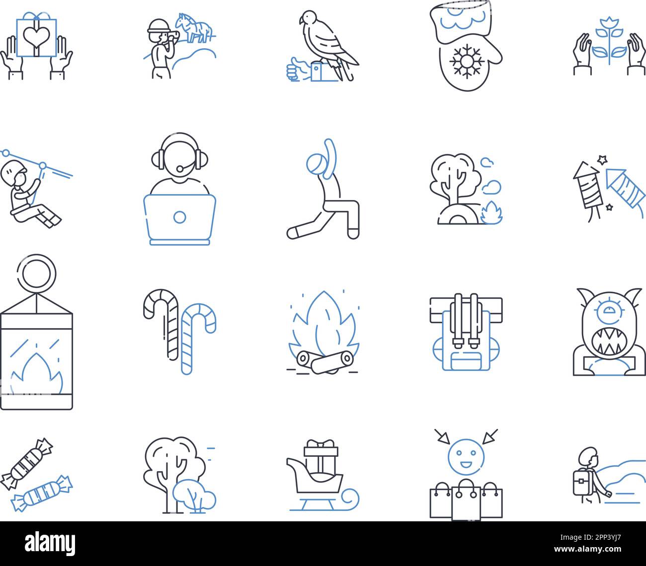 Extreme sports line icons collection. Adrenaline, Thrill, Risk ...