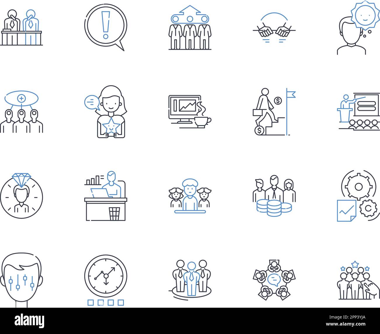 Executive direction line icons collection. Leadership, Strategy, Vision, Management, Direction ...