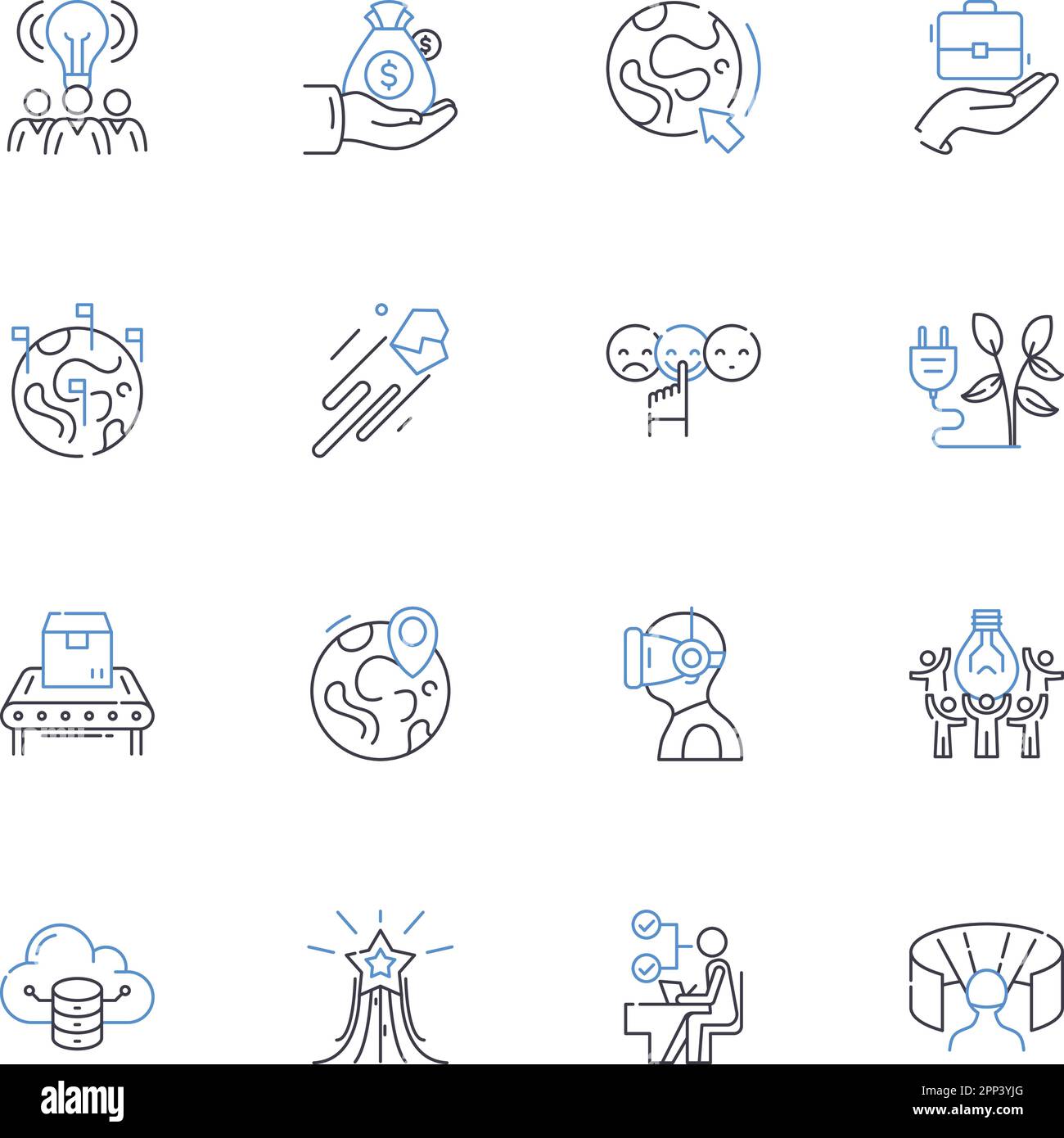Breakthrough invention line icons collection. Innovation, Discovery, Revolutionary, Advancement ...