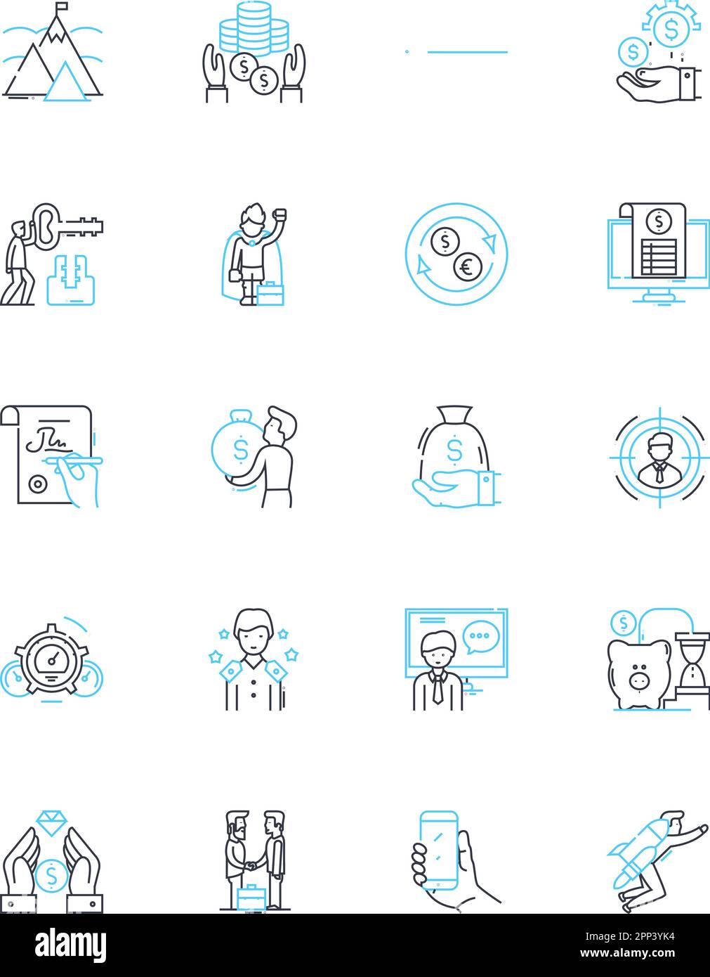 Commercial trade linear icons set. Import, Export, Shipping, Logistics ...