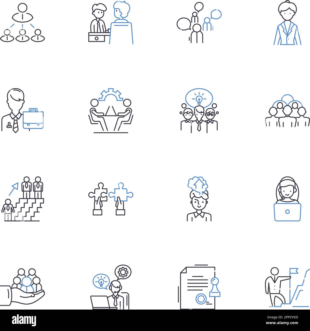 Daily planning line icons collection. Organization, Prioritization ...