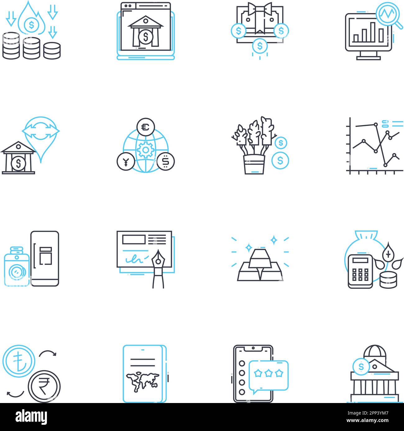 Agricultural business linear icons set. Crops, Livestock, Farming ...