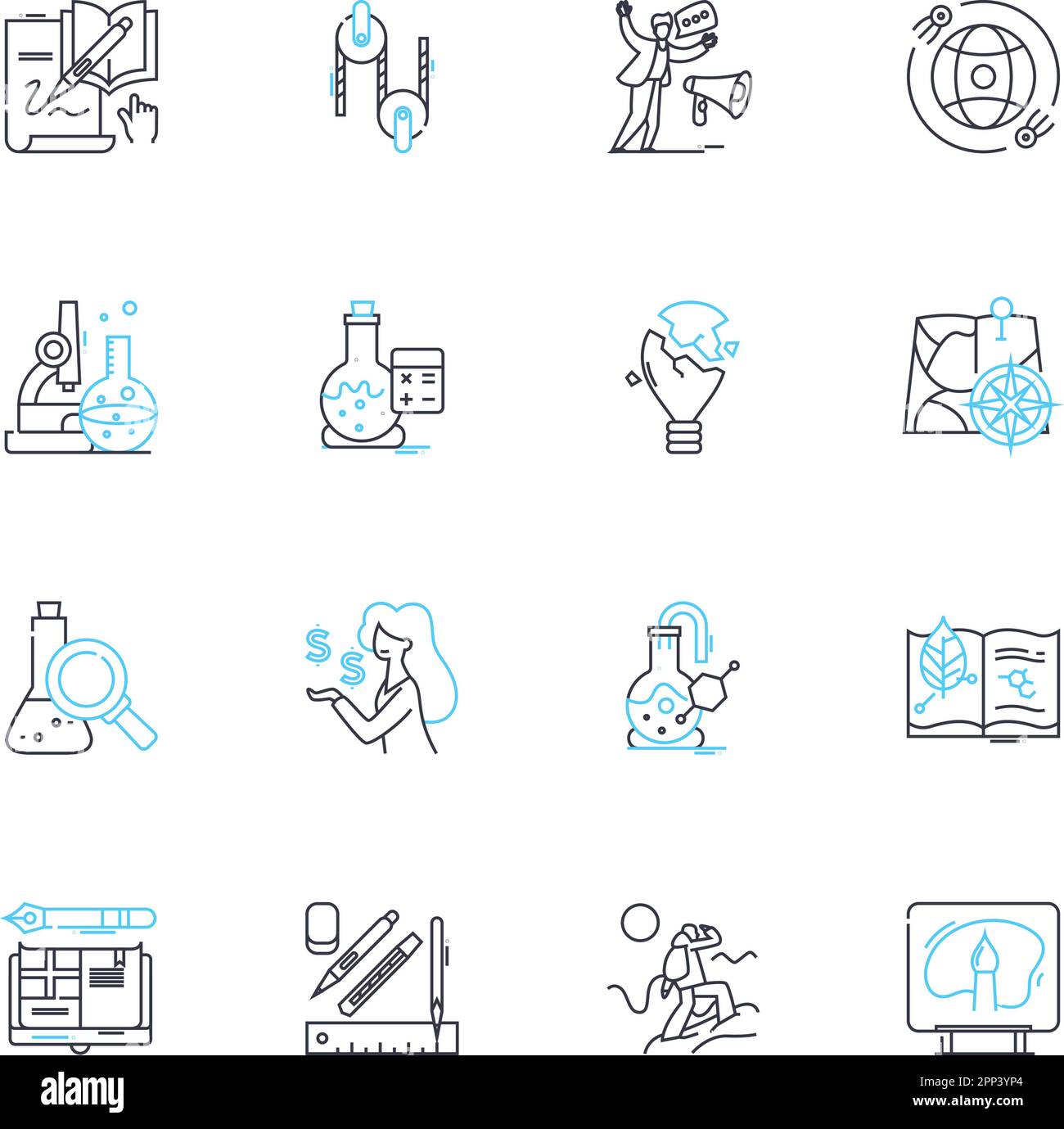 School linear icons set. Education, Learning, Teaching, Students, Curriculum, Knowledge ...