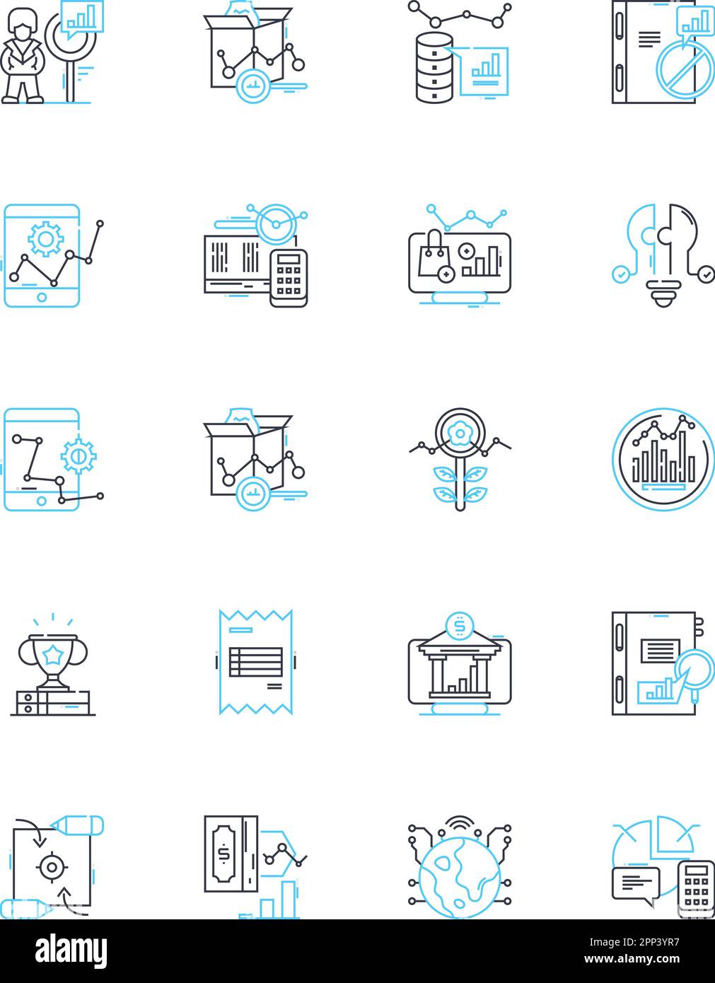 Corporate study linear icons set. Business, Strategy, Leadership ...