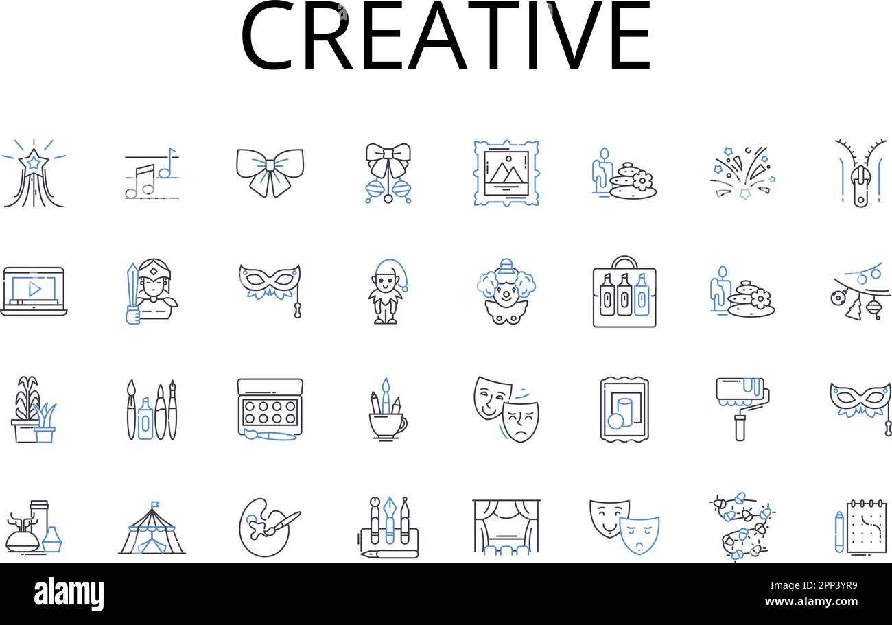 Creative Line Icons Collection Innovative Resourceful Artistic