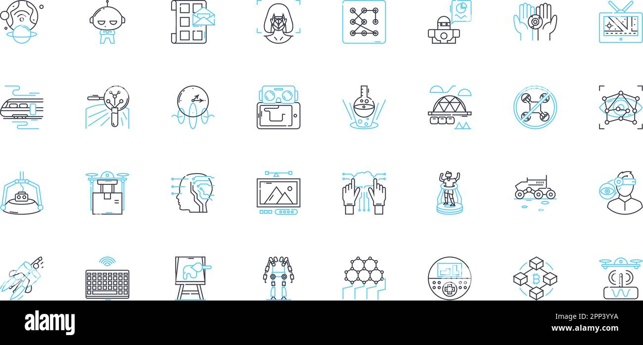 Video Editing linear icons set. Cutting, Splicing, Transitions ...