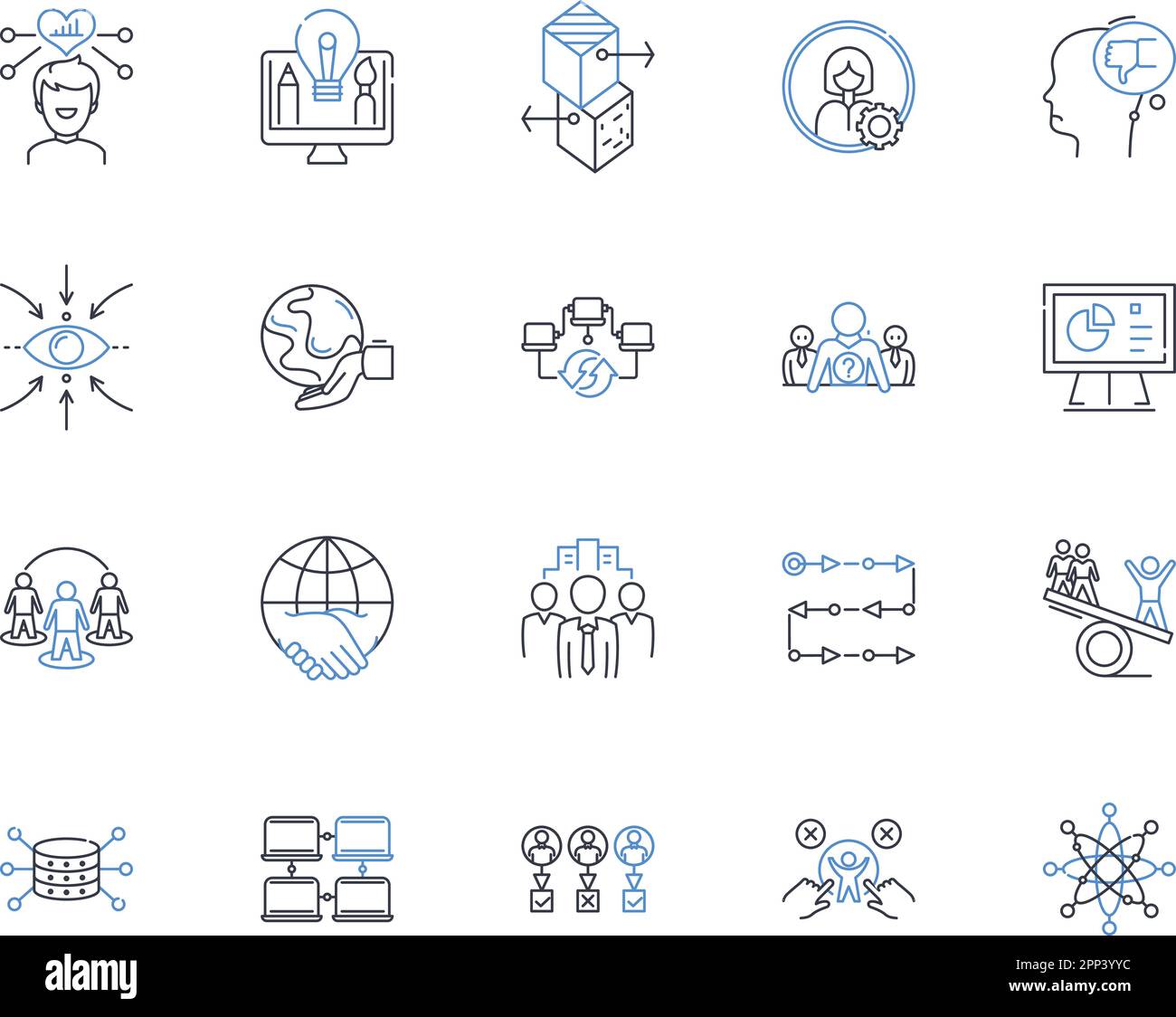 Cooperation assistance line icons collection. Collaboration ... Cooperation assistance line icons collection. Collaboration ...