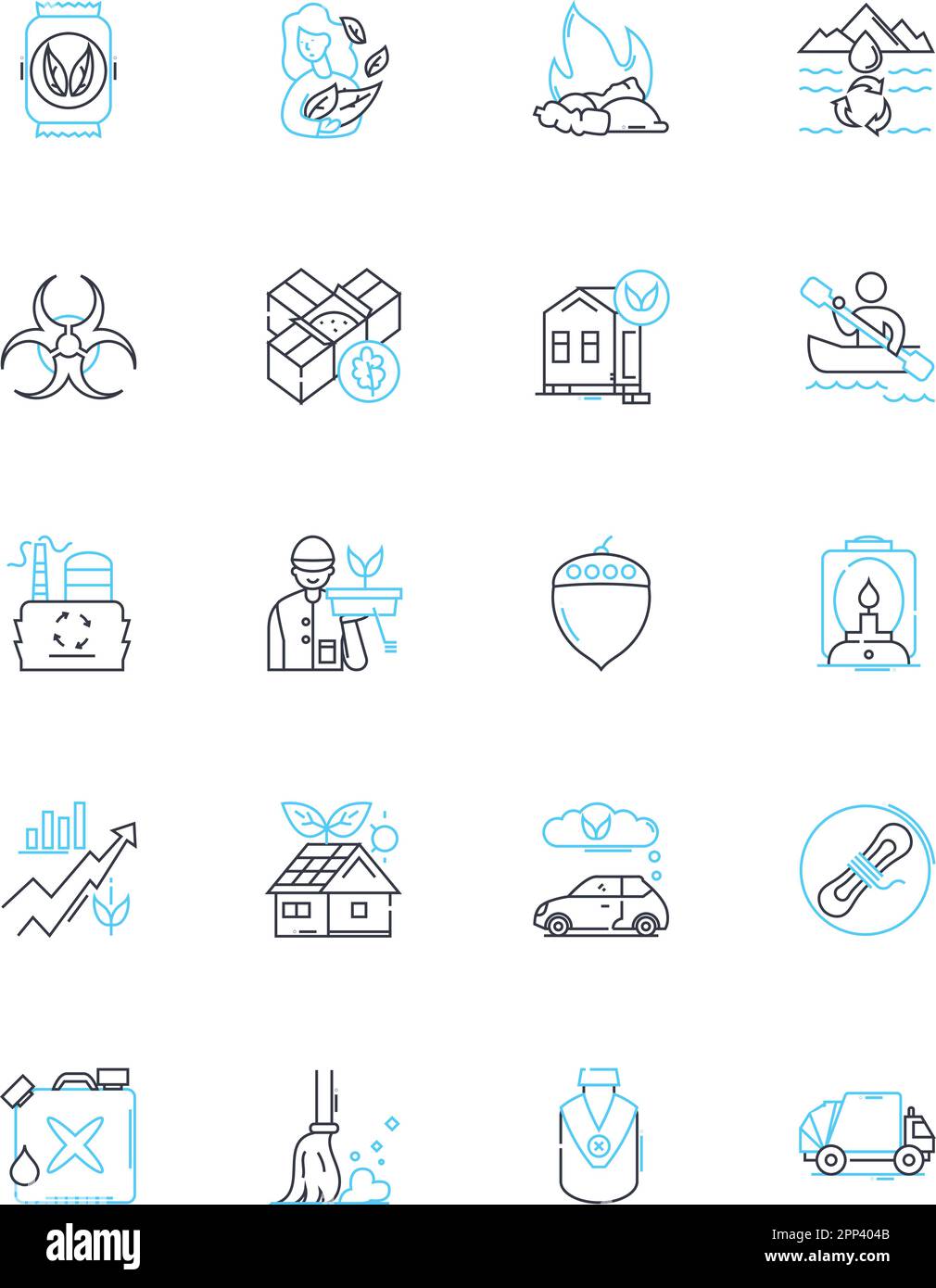Climate policy linear icons set. Emissions, Sustainability, Mitigation ...