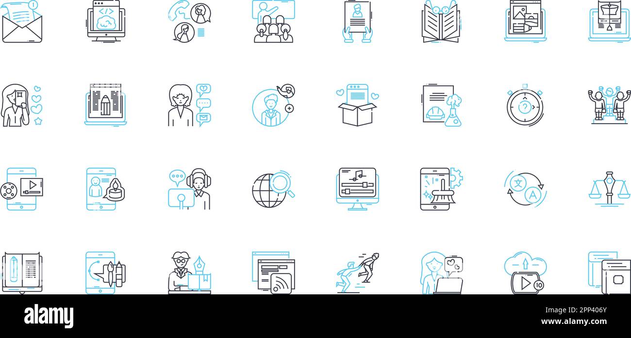 Journalist linear icons set. Investigative, Curious, Ethical ...
