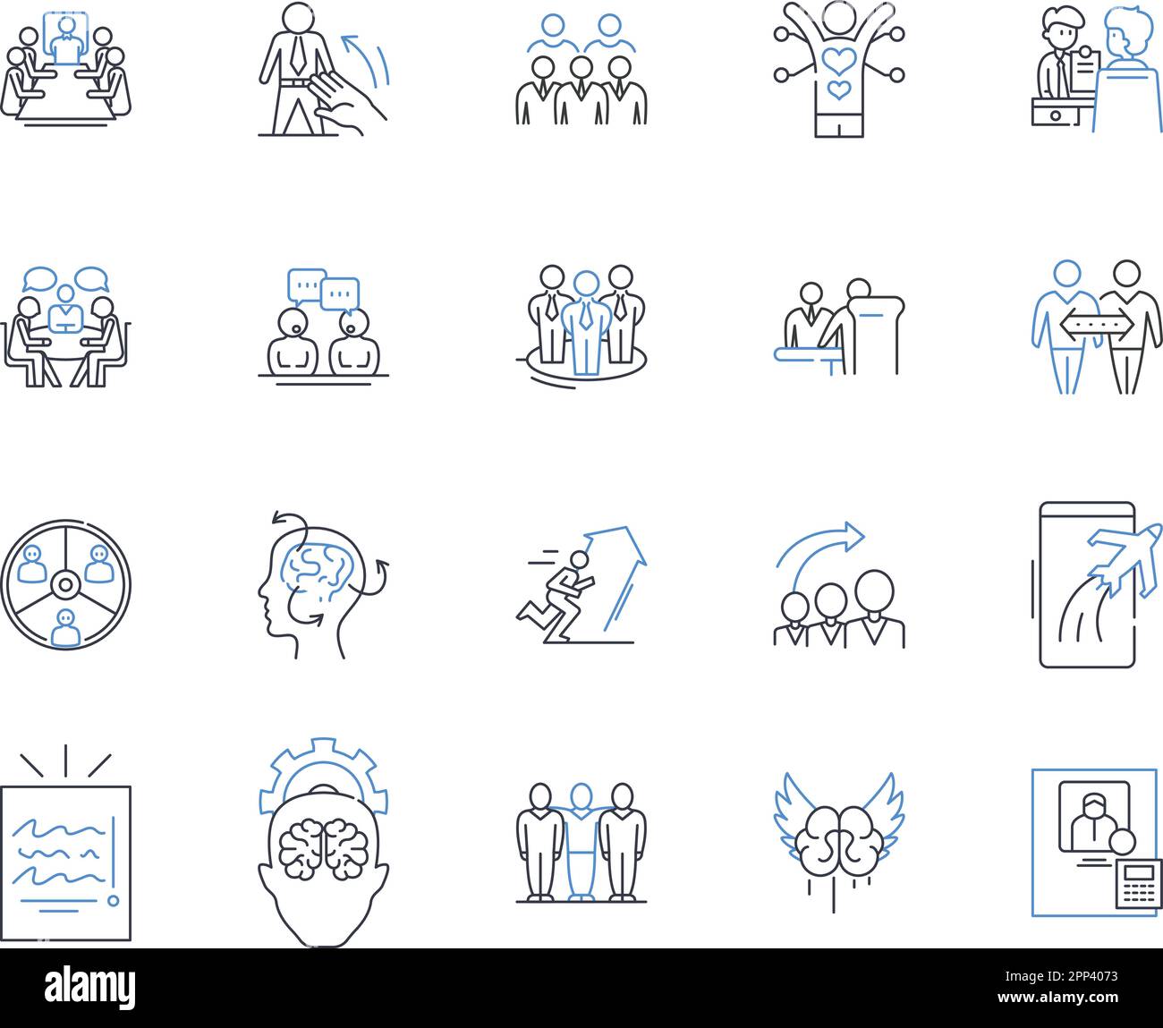 Collaboration Exercises Line Icons Collection Teamwork Communication Cooperation