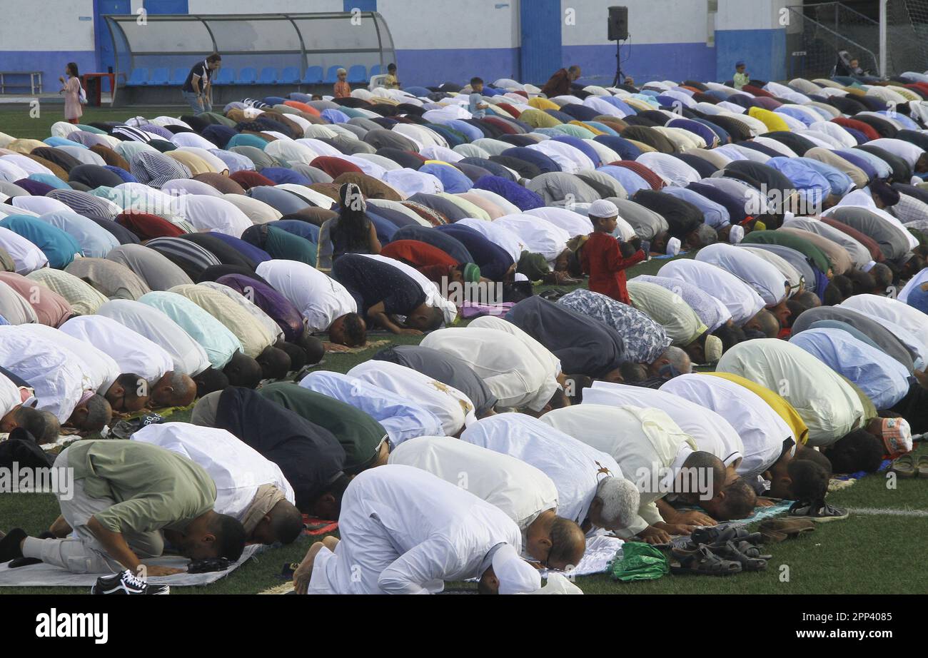 Spain. 21st Apr, 2023. Eid ul-Fitr the end of Ramadan celebration in ...